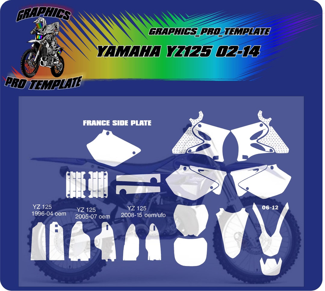 Yamaha Yz125 02-14 Vector Template at a 1:1 Scale - Etsy