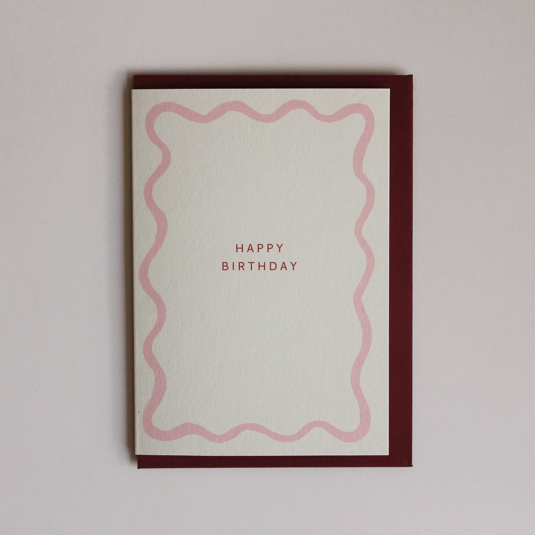 Colourful Wiggle Happy Birthday Card, Berry Sustainable Greetings Card ...