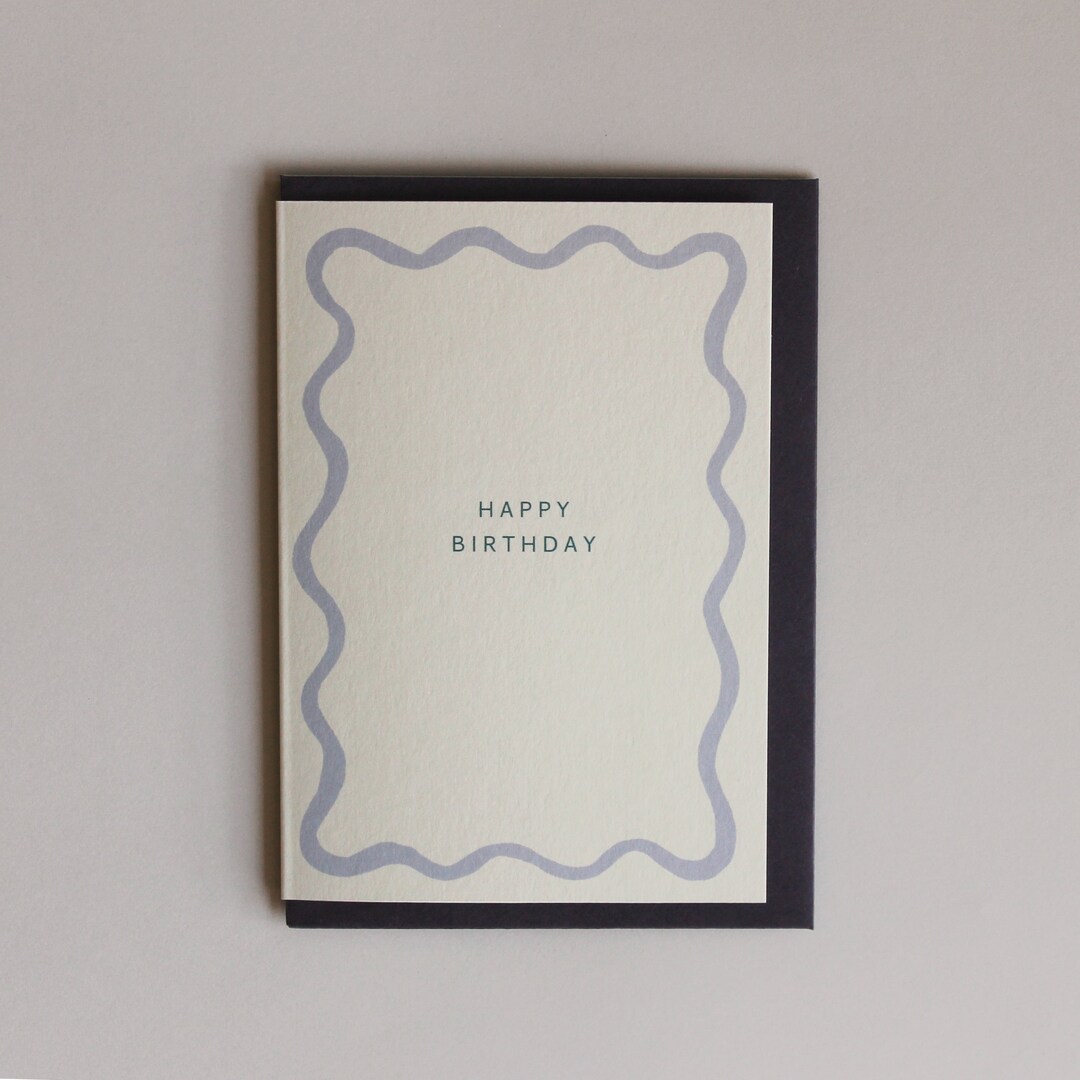 Colourful Wiggle Happy Birthday Card, Lilac Sustainable Greetings Card ...
