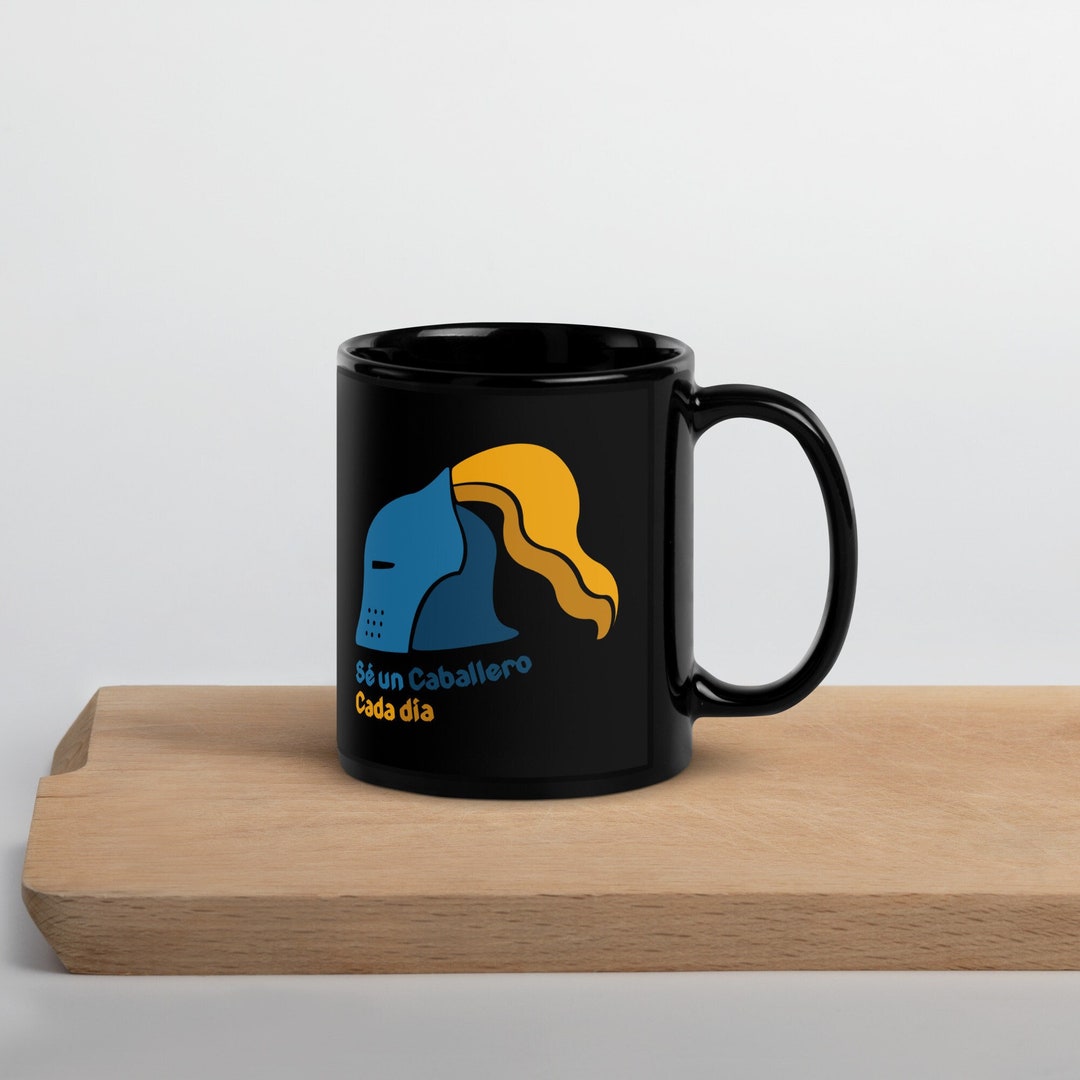 Shiny Black Mug Blue Knight / Helmet / Knight / Helm / Medieval - Etsy