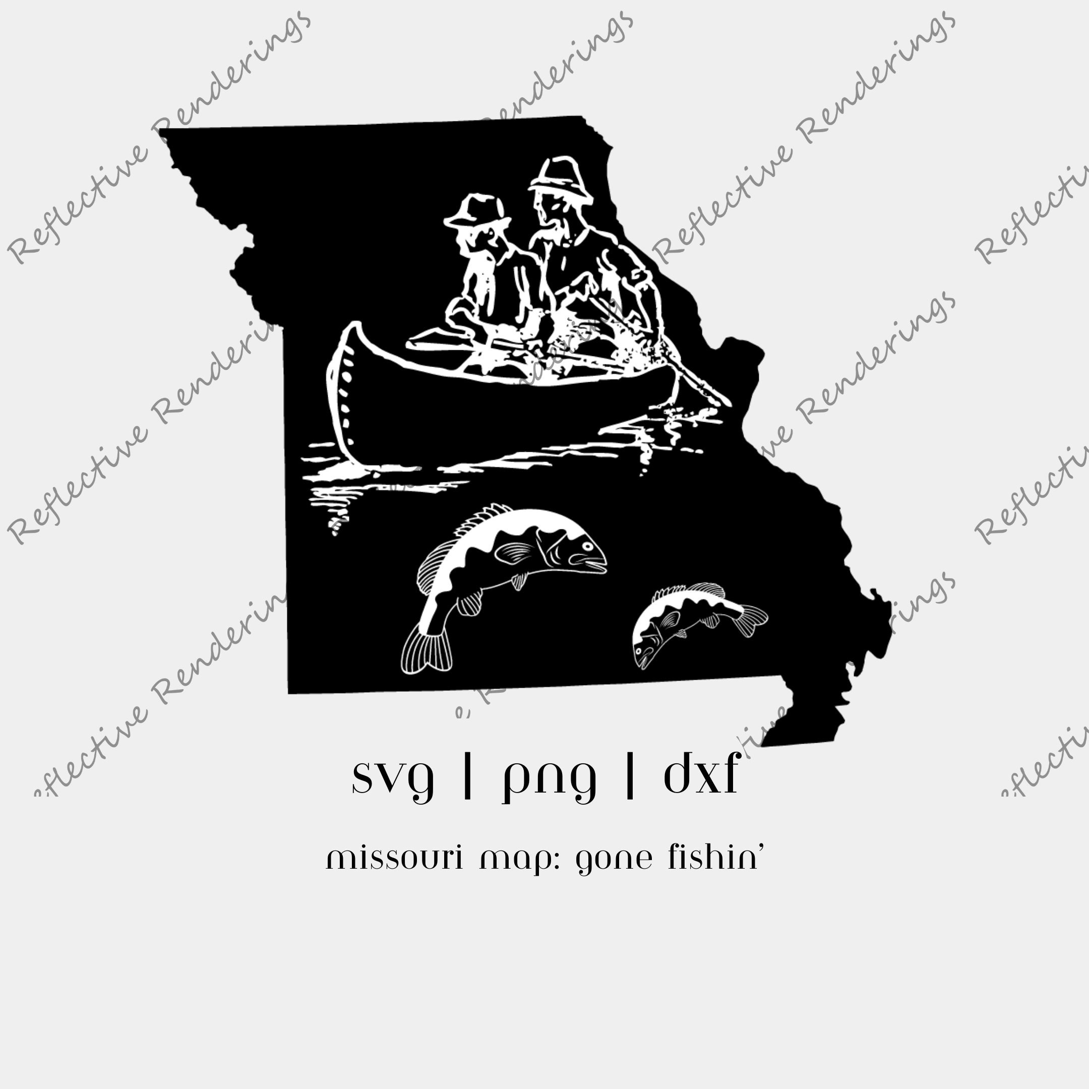 Missouri State Map Gone Fishin SVG Missouri Nature SVG MO Fisher Gift ...
