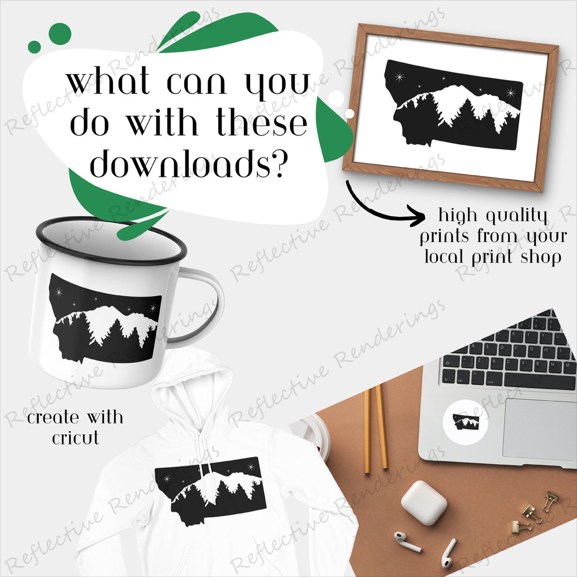 Montana State Mountains SVG Montana Nature SVG Unique Montana State Map ...