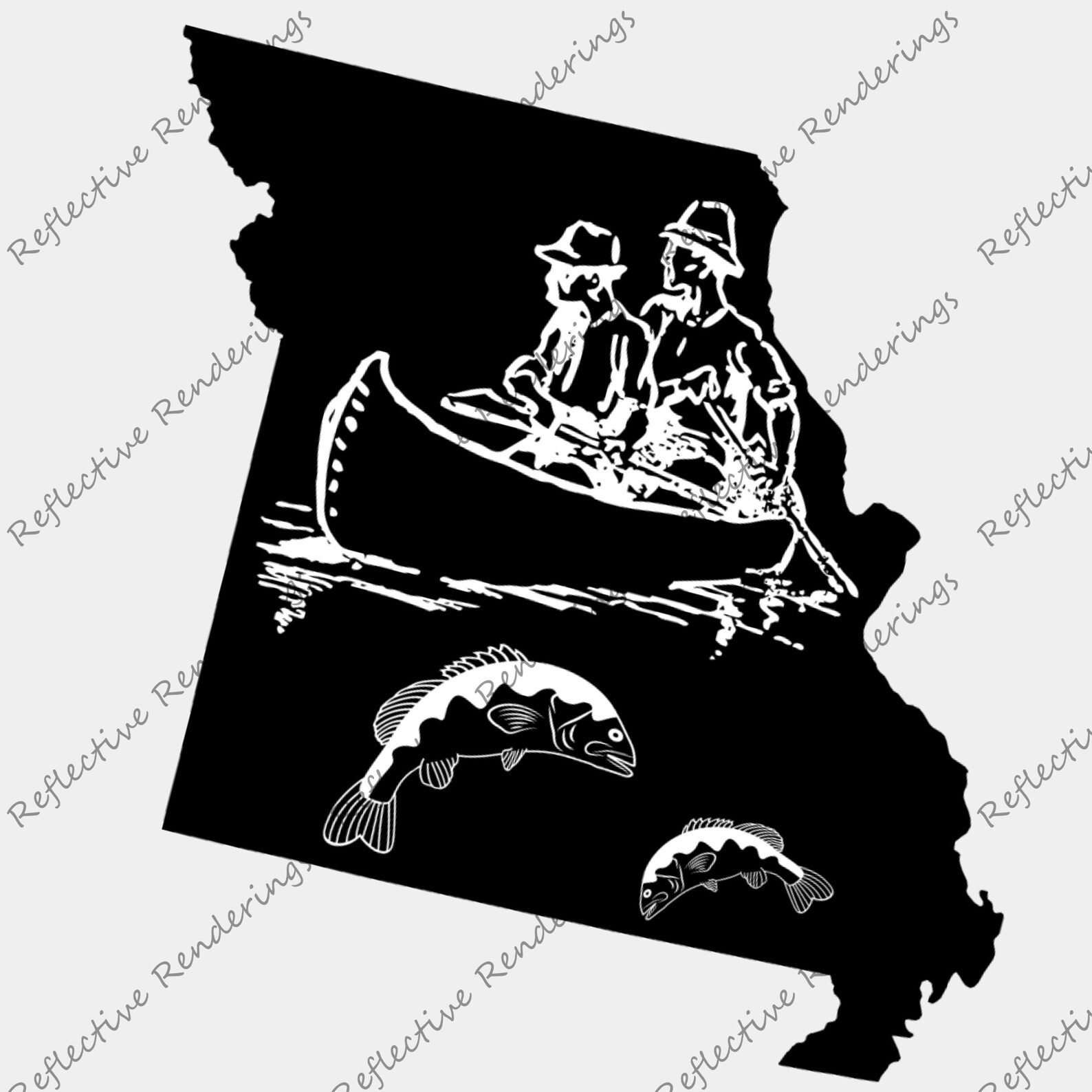 Missouri State Map Gone Fishin SVG | Missouri Nature SVG | MO Fisher ...