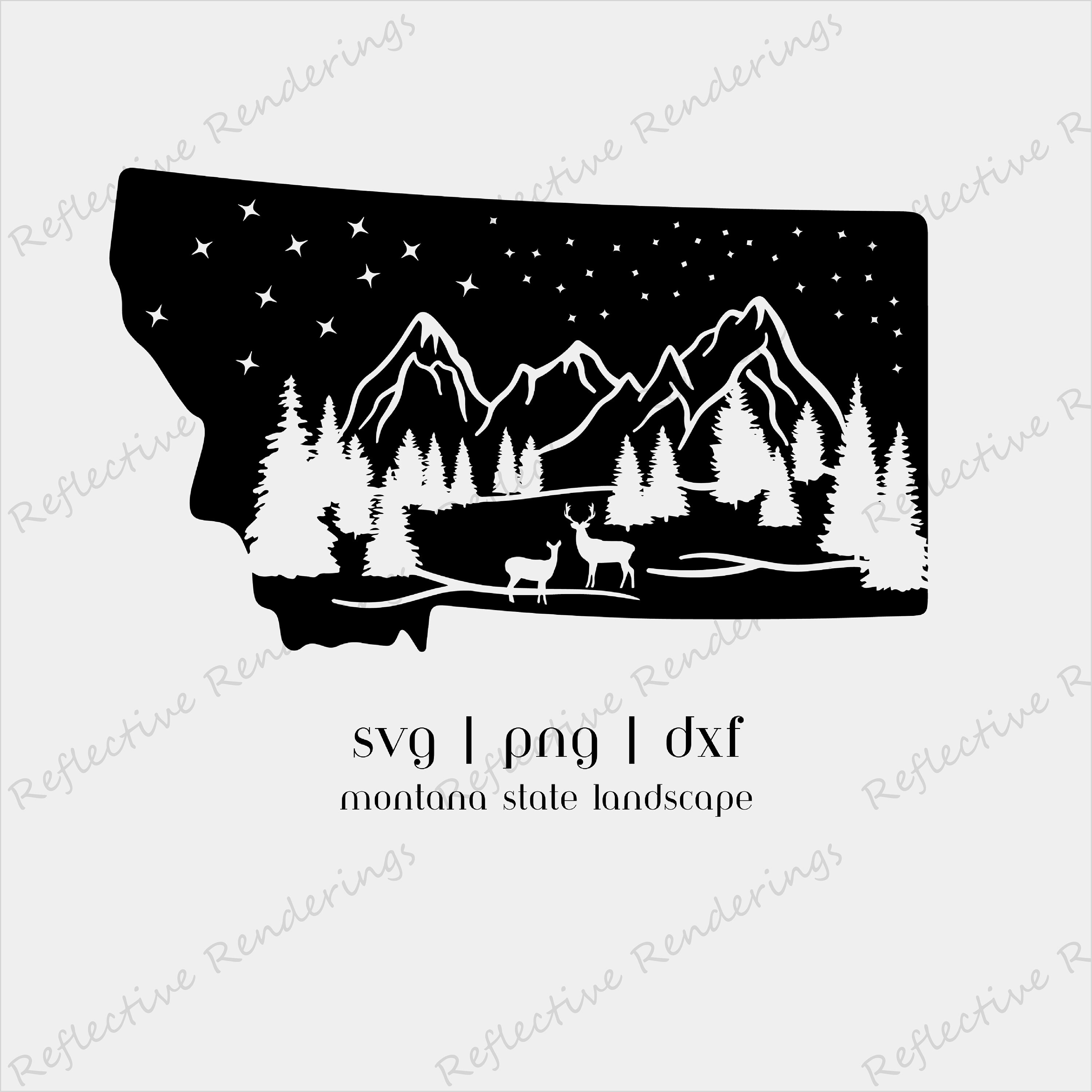 Montana State Landscape SVG | Montana Nature SVG | Unique Montana State ...