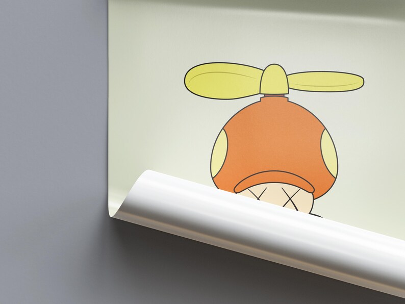 Super Mario Poster Propeller Mushroom A4 Poster 5/15 Wall Decor Perfect ...