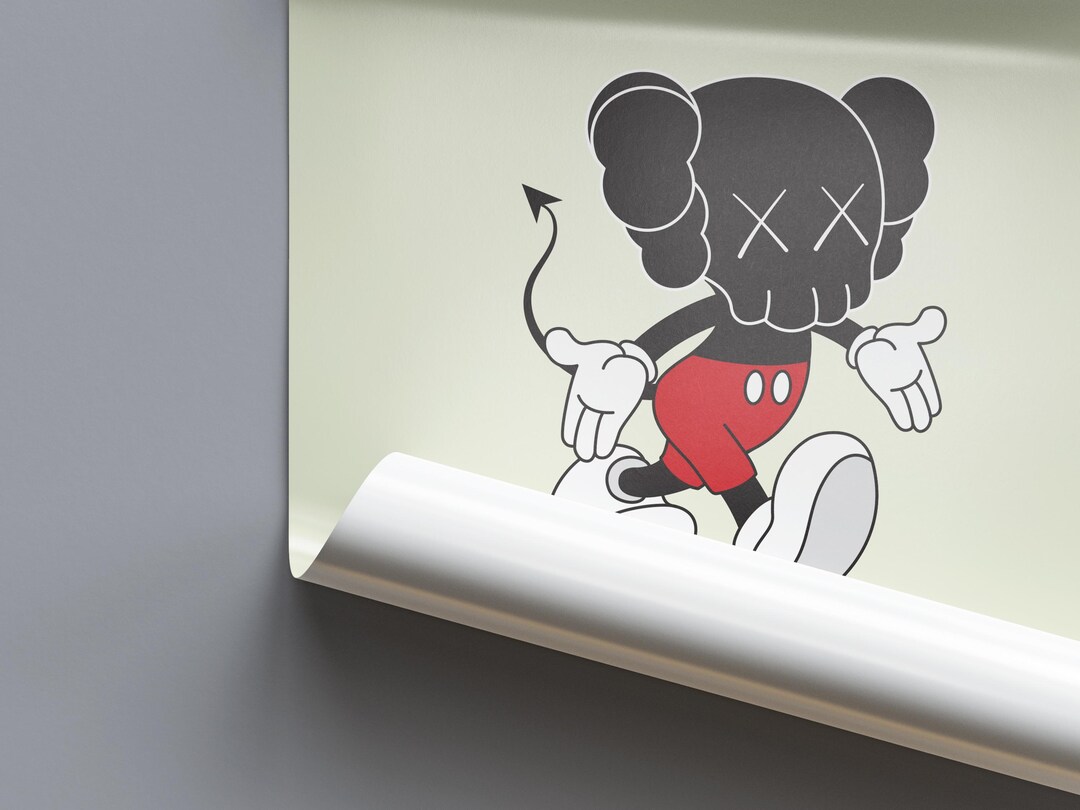 Mickey X KAWS Mickey Mouse Wall Art Hypebeast Disney Perfect for ...