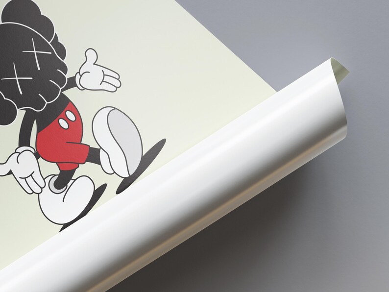 Mickey X KAWS Mickey Mouse Wall Art Hypebeast Disney Perfect for ...