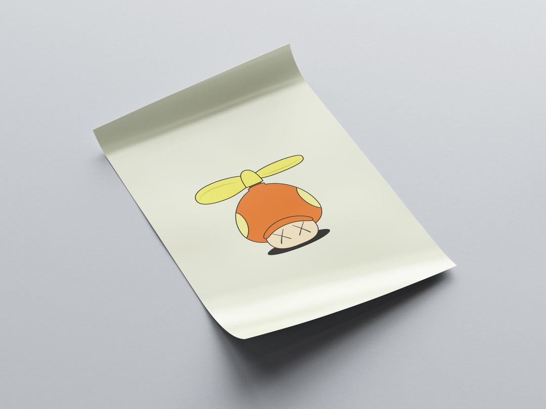 Super Mario Poster Propeller Mushroom A4 Poster 5/15 Wall Decor Perfect ...