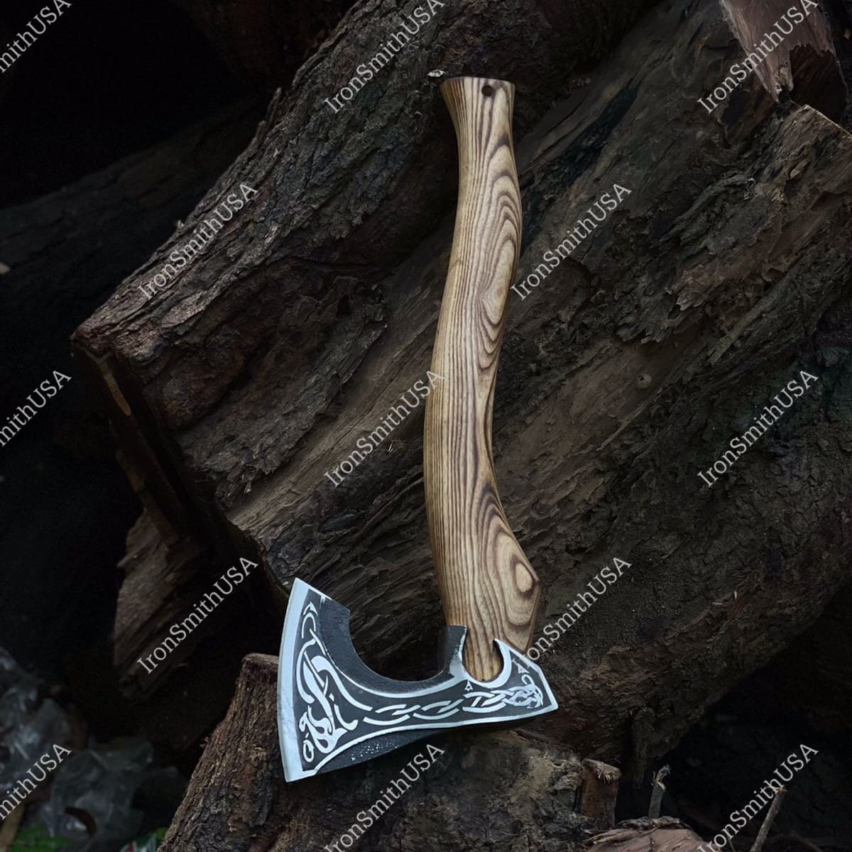 Handmade Viking Axe Norse Axe Raven Engraved Axe Battle Ready Axe ...