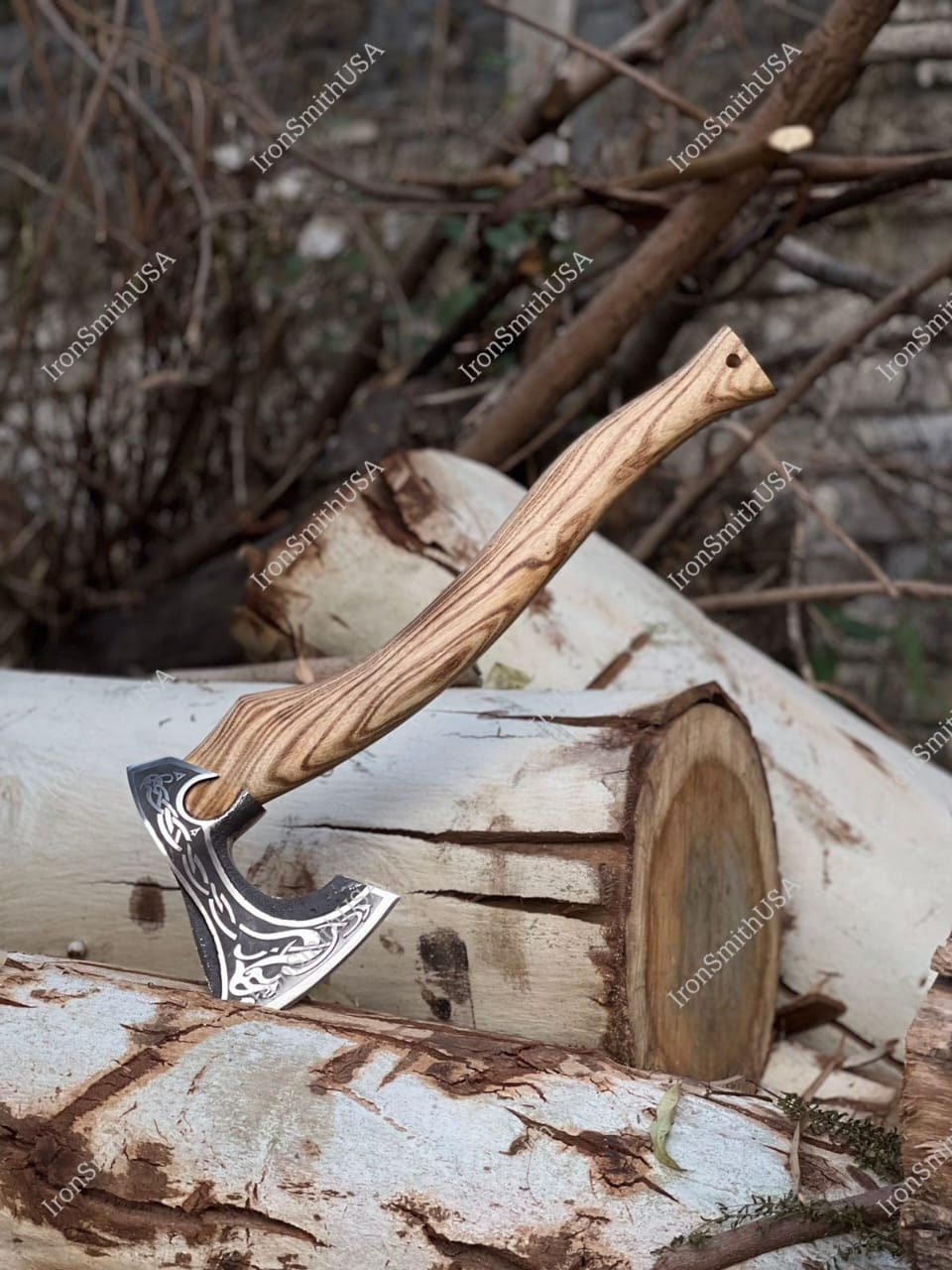 Handmade Viking Axe Norse Axe Raven Engraved Axe Battle Ready Axe ...