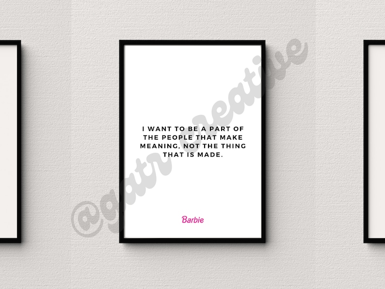Barbie Quote Wall Art Digital Download, 2023 Barbie Movie Quotes ...