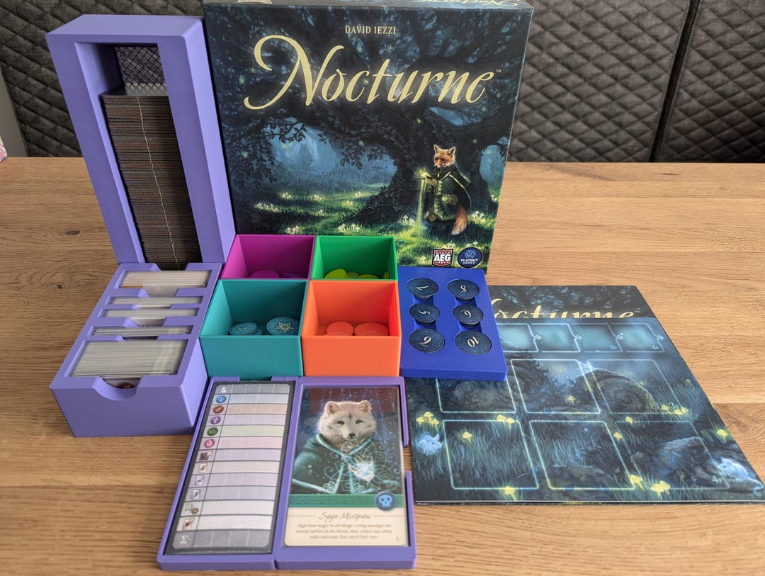 Nocturne (+ Midnight Mini Expansion) Board Game 3D Printed Insert - Etsy