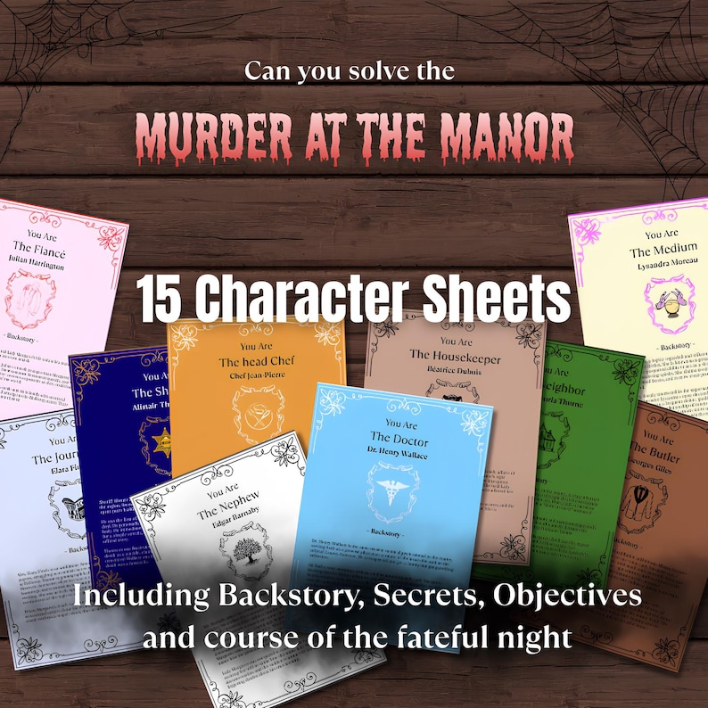 Murder Mystery Party - Murder at the Manor | DIY Printable Mystery Game ...