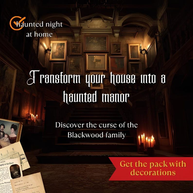Blackwood Manor Escape Room Kit: Halloween Horror Game - Adults and ...