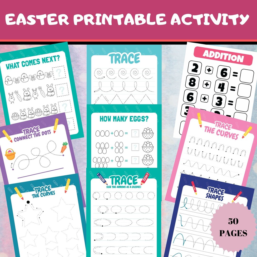 Printable Easter Activity Bundle, Easter Kids Activity, Word Find, Maze ...