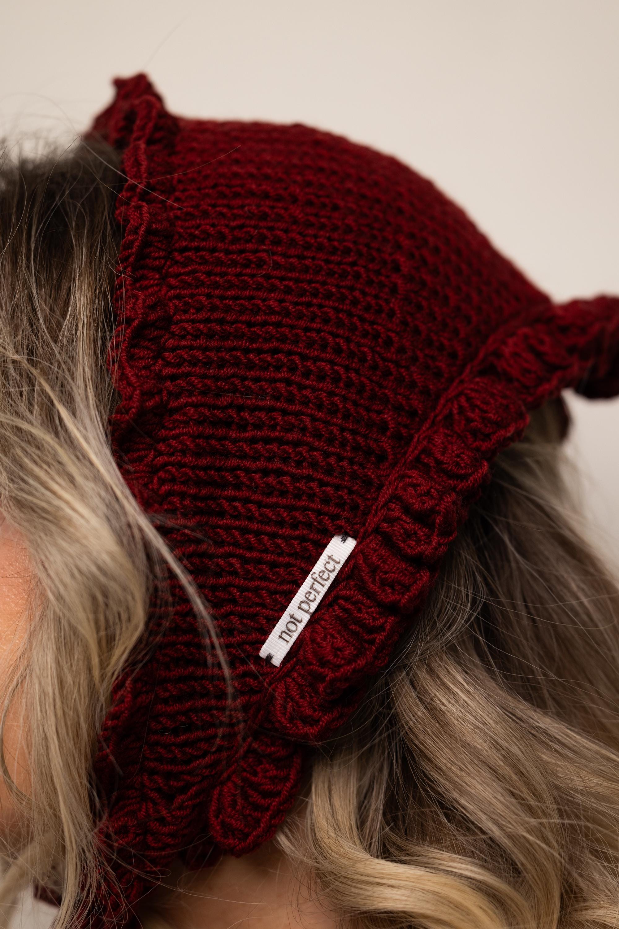 Knitted Headscarf | Knitted Bandana | Babushka Bandana | Knitted Hat ...