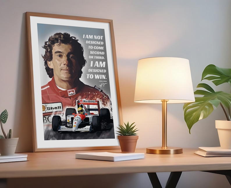 Ayrton Senna, Designed to Win, Quote Print, Wall Art, Motivation ...