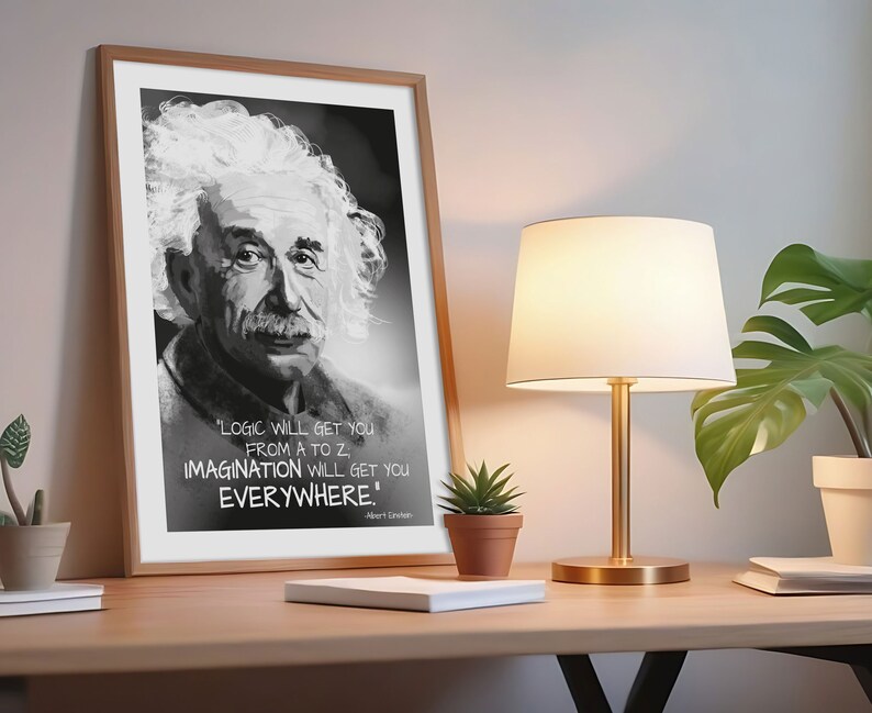 Einstein, Imagination, Quote Print, Wall Art, Motivation, Printable Art ...