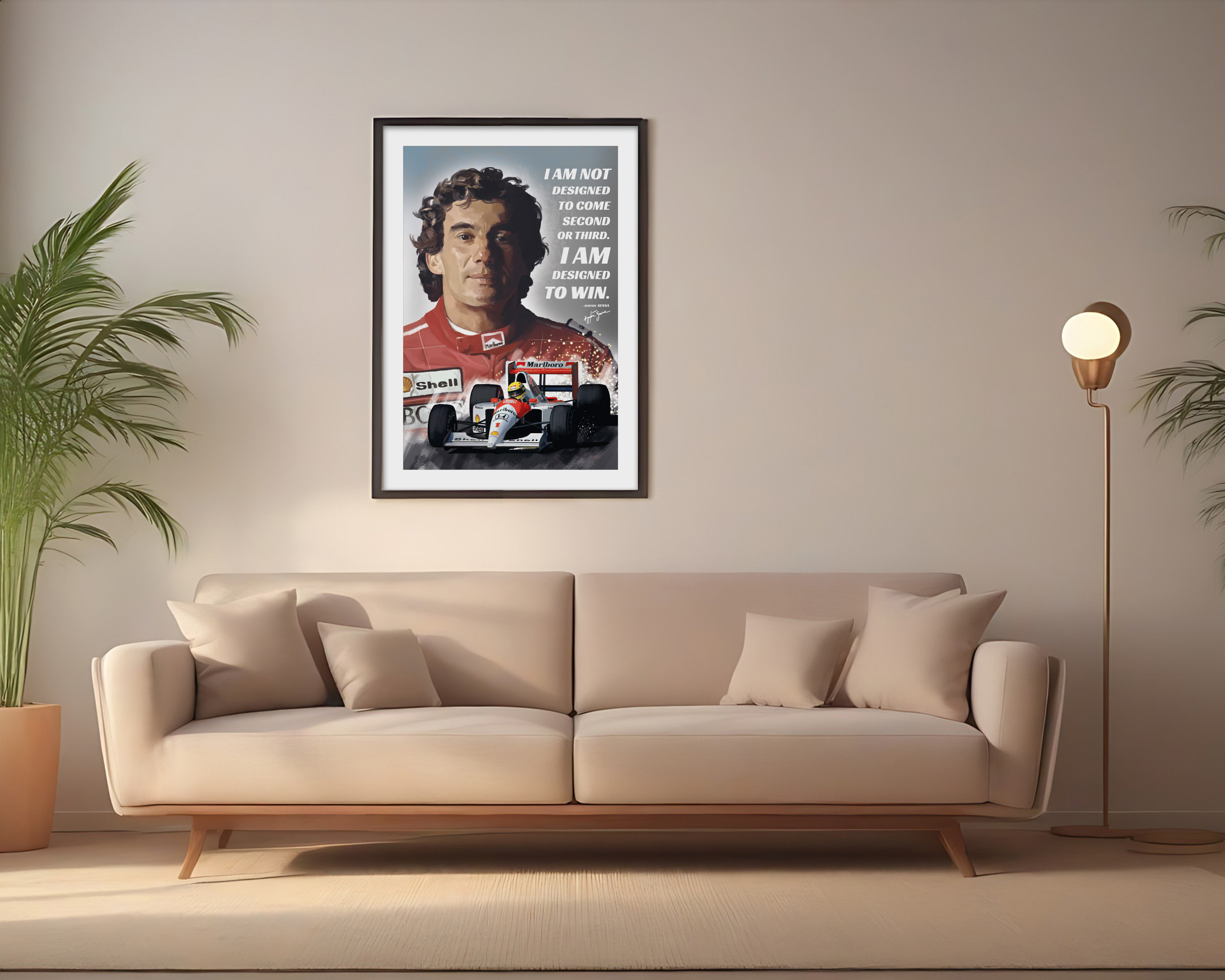 Ayrton Senna, Designed to Win, Quote Print, Wall Art, Motivation ...