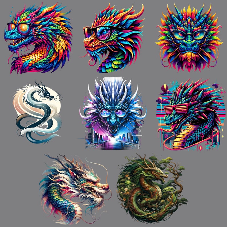 Dragon Design Bundle PNG Pack, Png Files, Png Designs, Digital Product ...