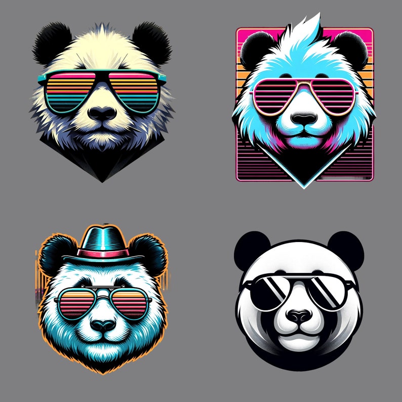 Panda Design Bundle PNG Pack, Png Files, Png Designs, Digital Product ...