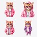 Watercolor Cool Cats Digital PNG Pack, Png Files, Png Designs, Digital ...