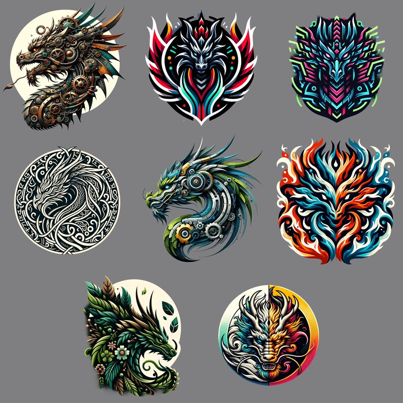 Dragon Design Bundle PNG Pack, Png Files, Png Designs, Digital Product ...