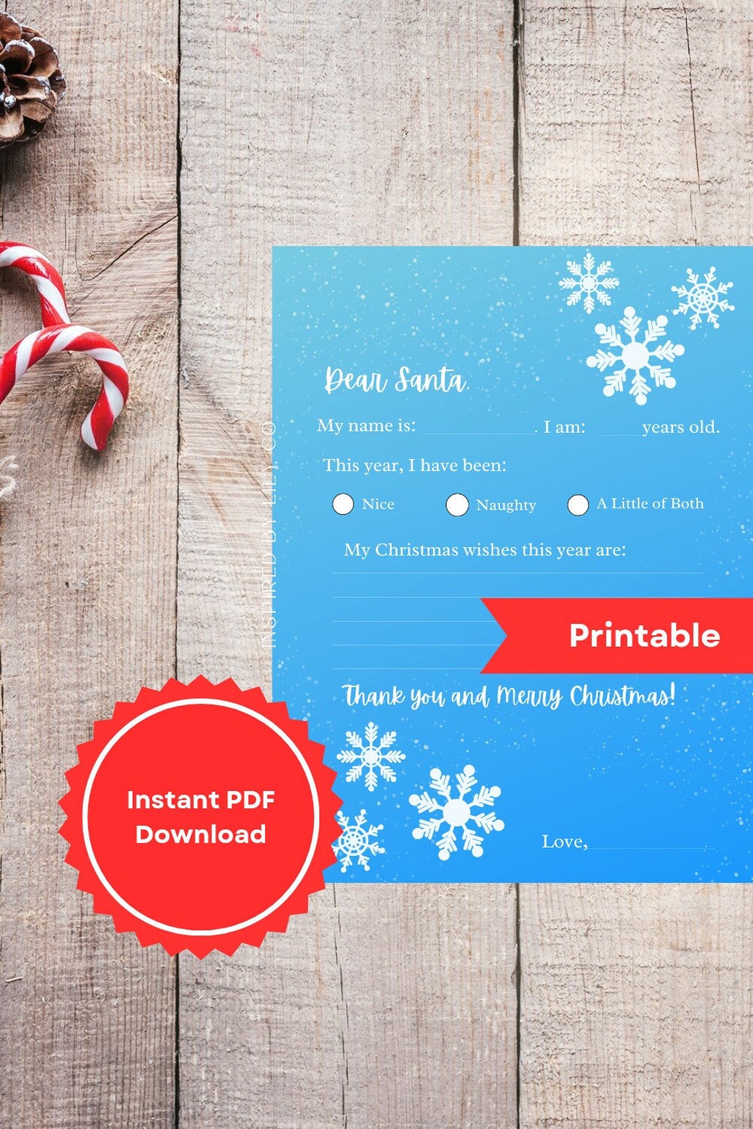 Letter to Santa Printable Christmas Printable Santa Checklist Letter to ...