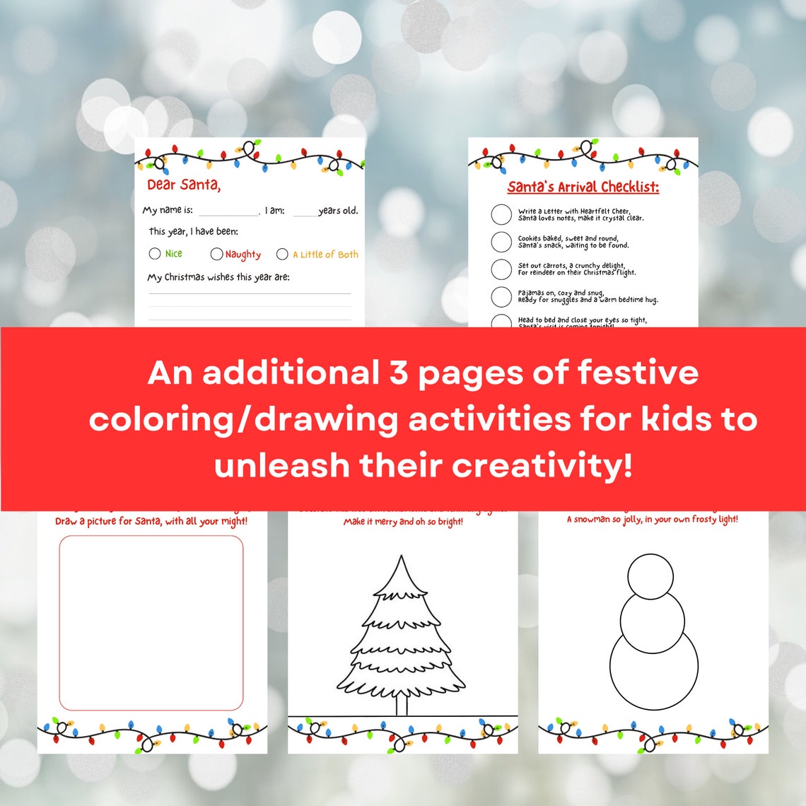 Letter to Santa Christmas Printable Includes Fun Christmas Eve ...