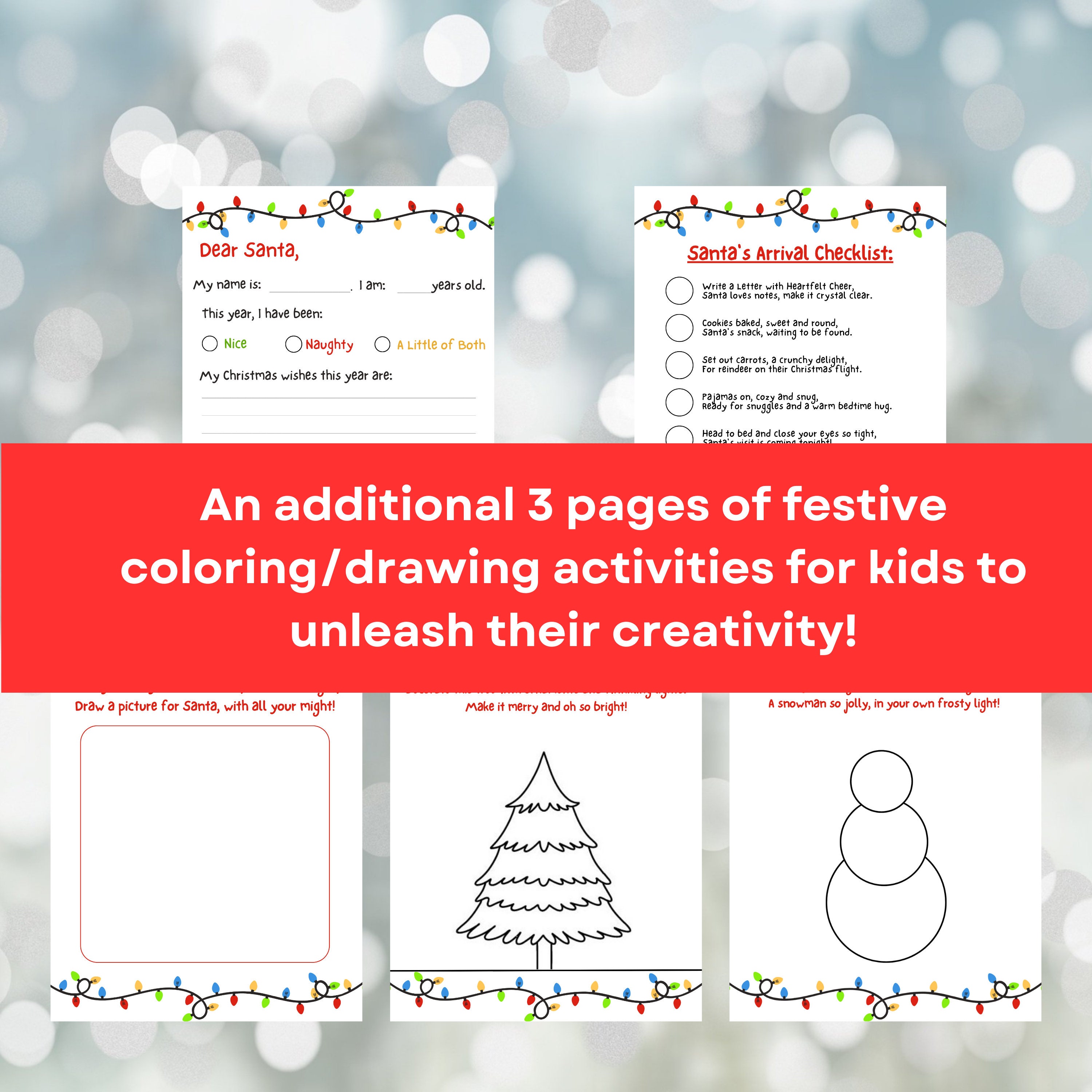 Letter to Santa Christmas Printable Includes Fun Christmas Eve ...