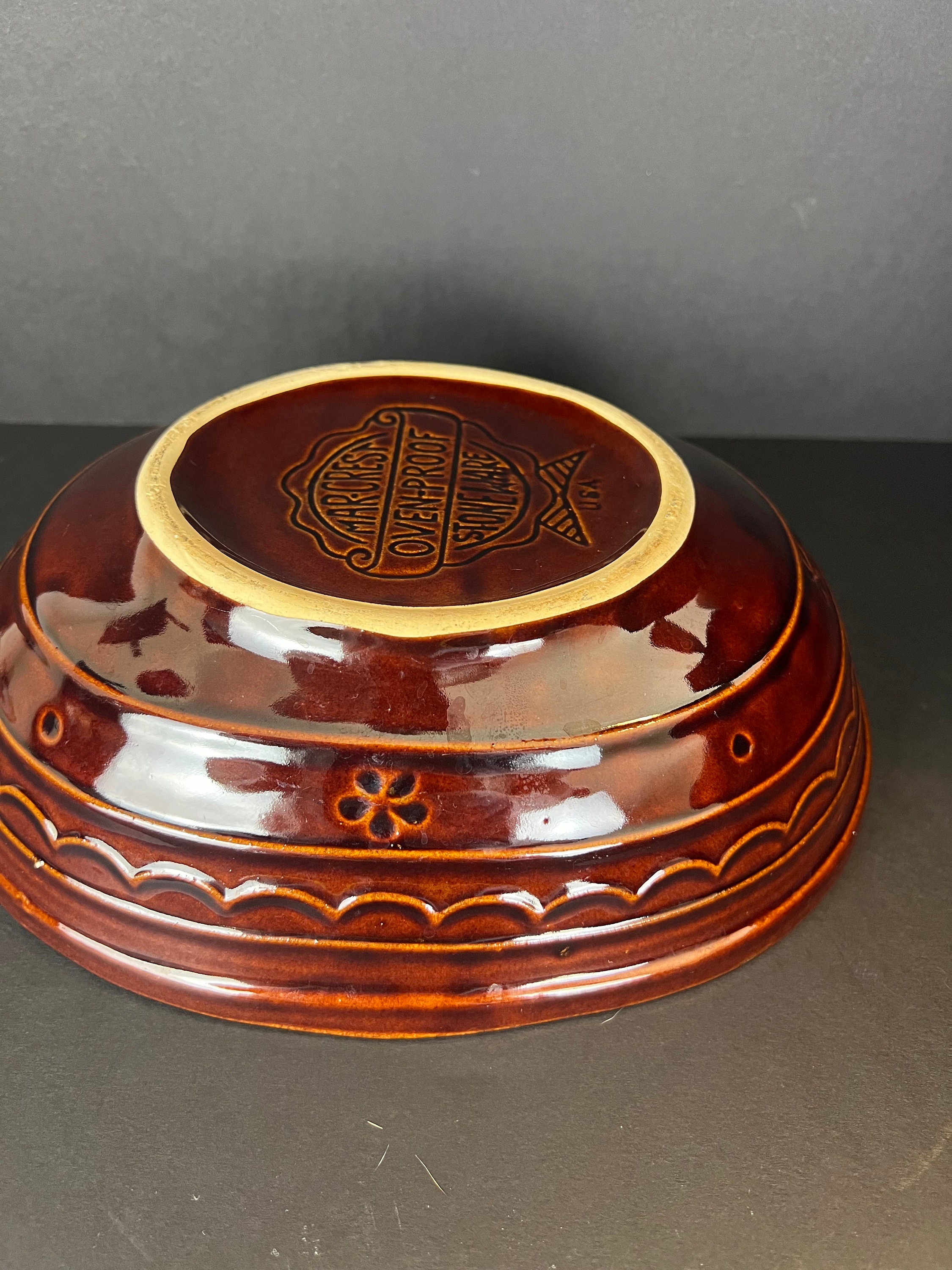 1950 Vintage MCM Marcrest Stoneware Daisy Dot 10in Divided Bowl - Etsy