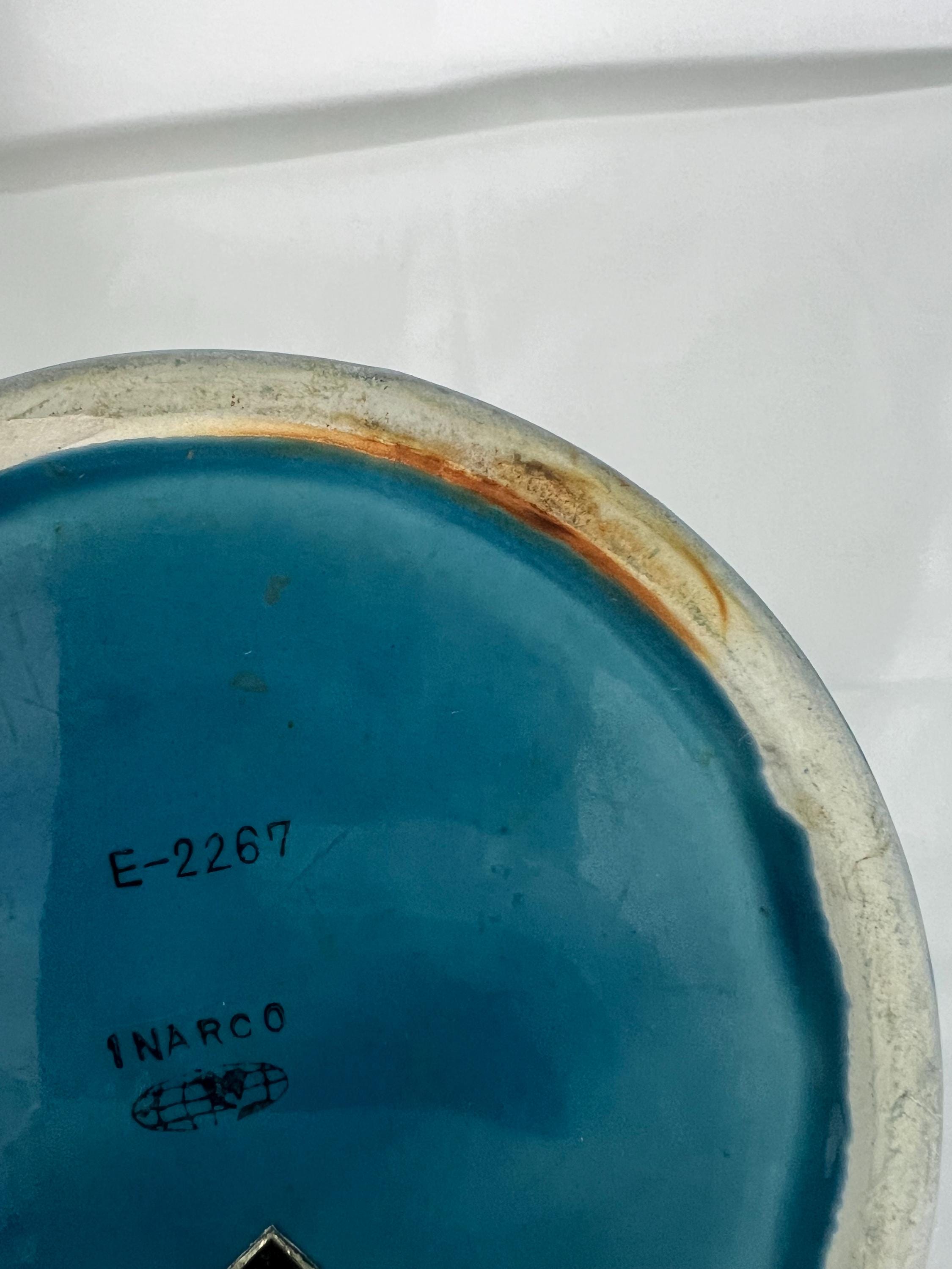 Vintage 1960's Inarco Moody Indigo Blue Majolica Fruit Topiaryceramic ...