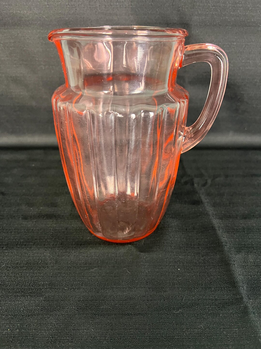 Antique Anchor Hocking Pillar Optic "log Cabin" Pink Depression Glass ...