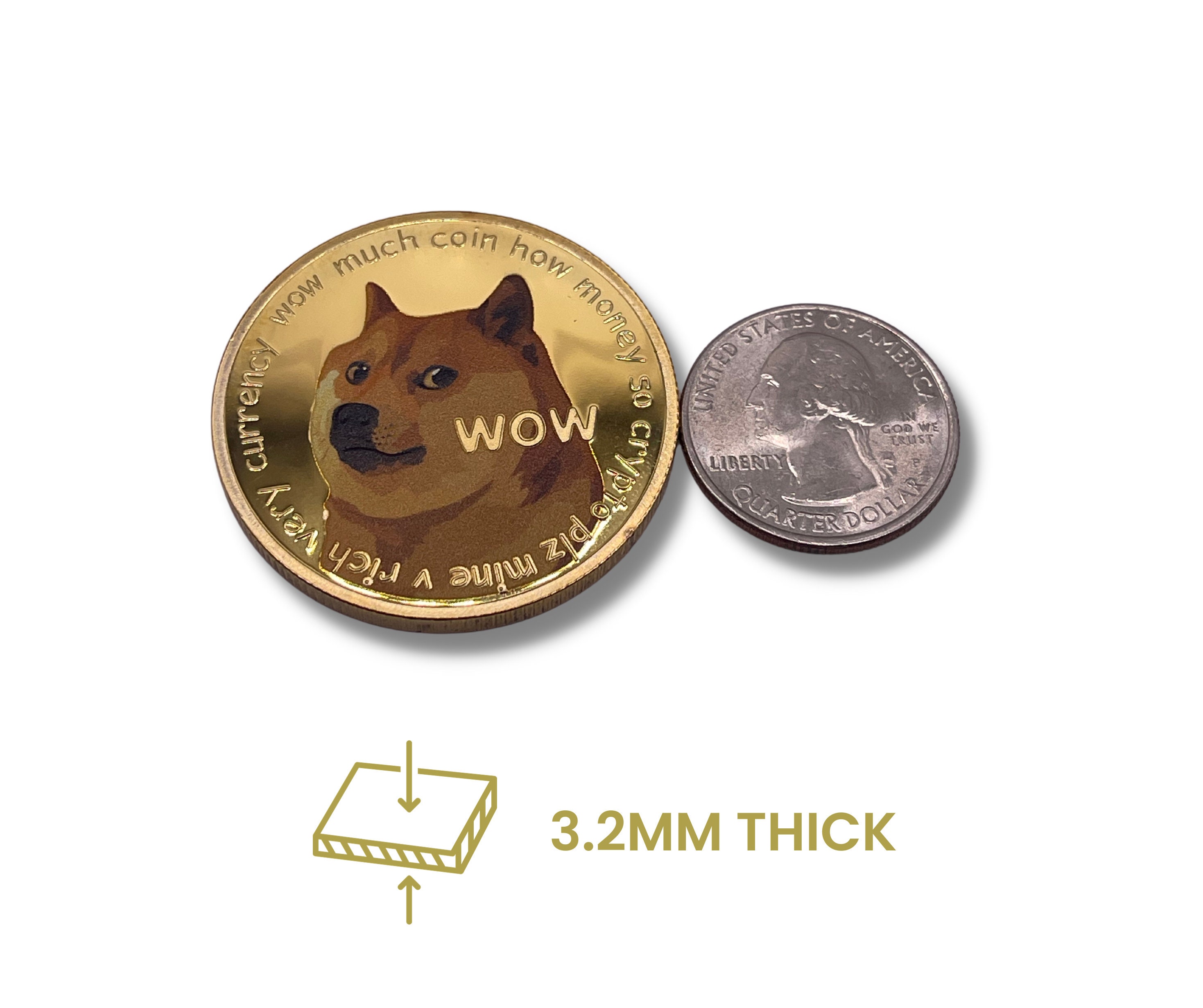 Dogecoin Gold Coin - Collectible Physical Crypto Token, Shiny ...