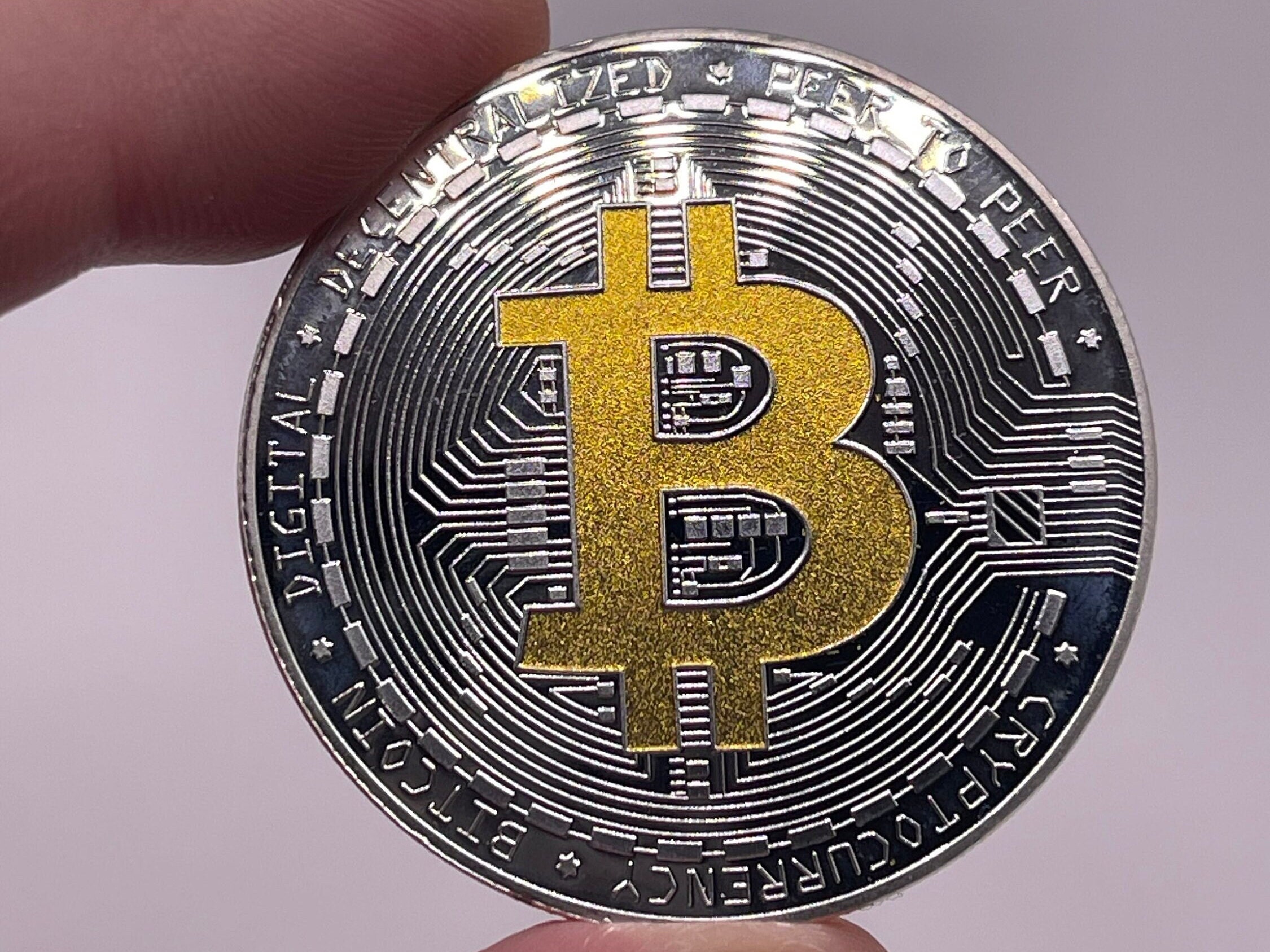 Limited Edition Silver and Gold Bitcoin Collectible, Dual-tone BTC Coin ...
