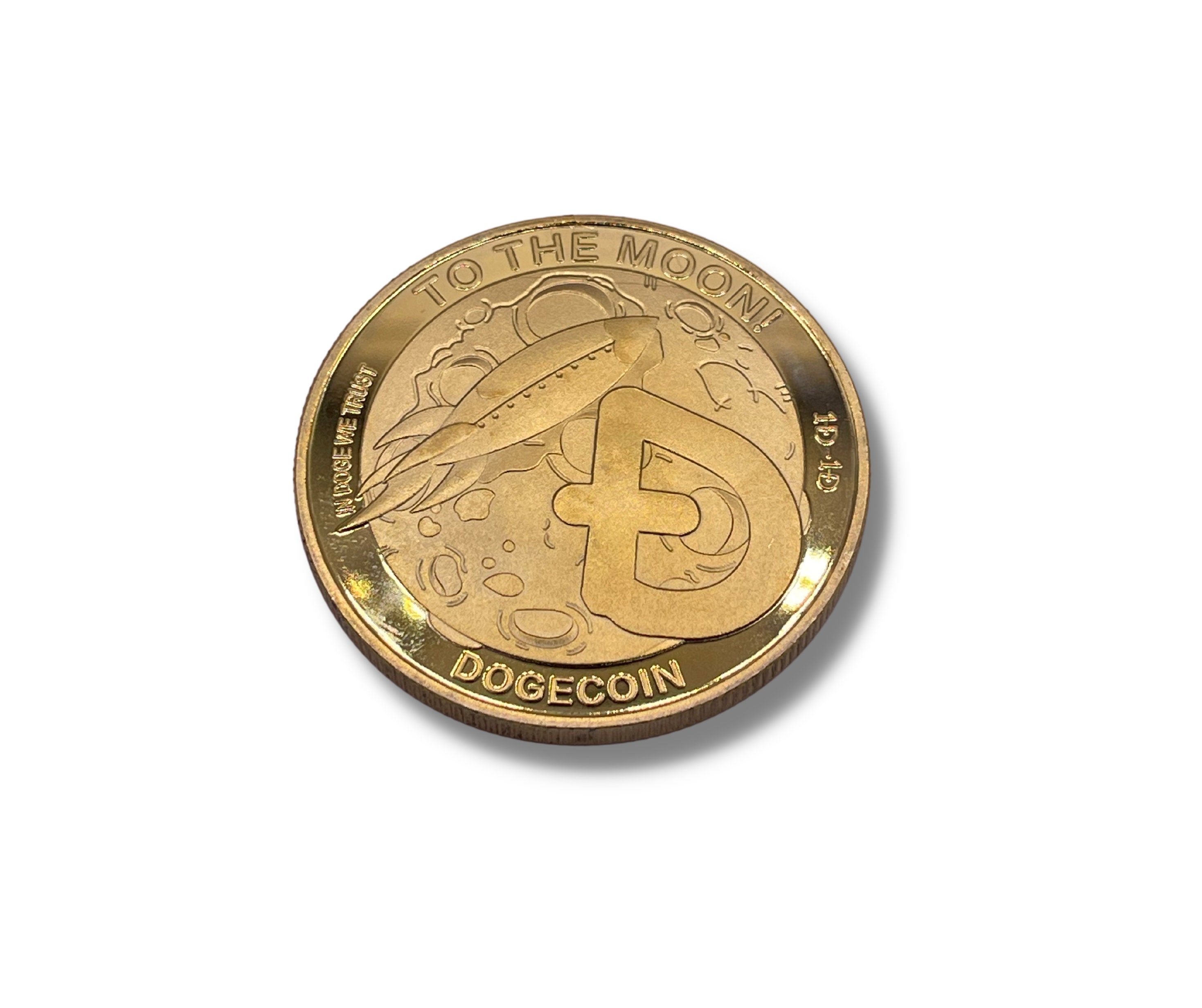 Dogecoin Gold Coin - Collectible Physical Crypto Token, Shiny Commemorative Display Piece ...