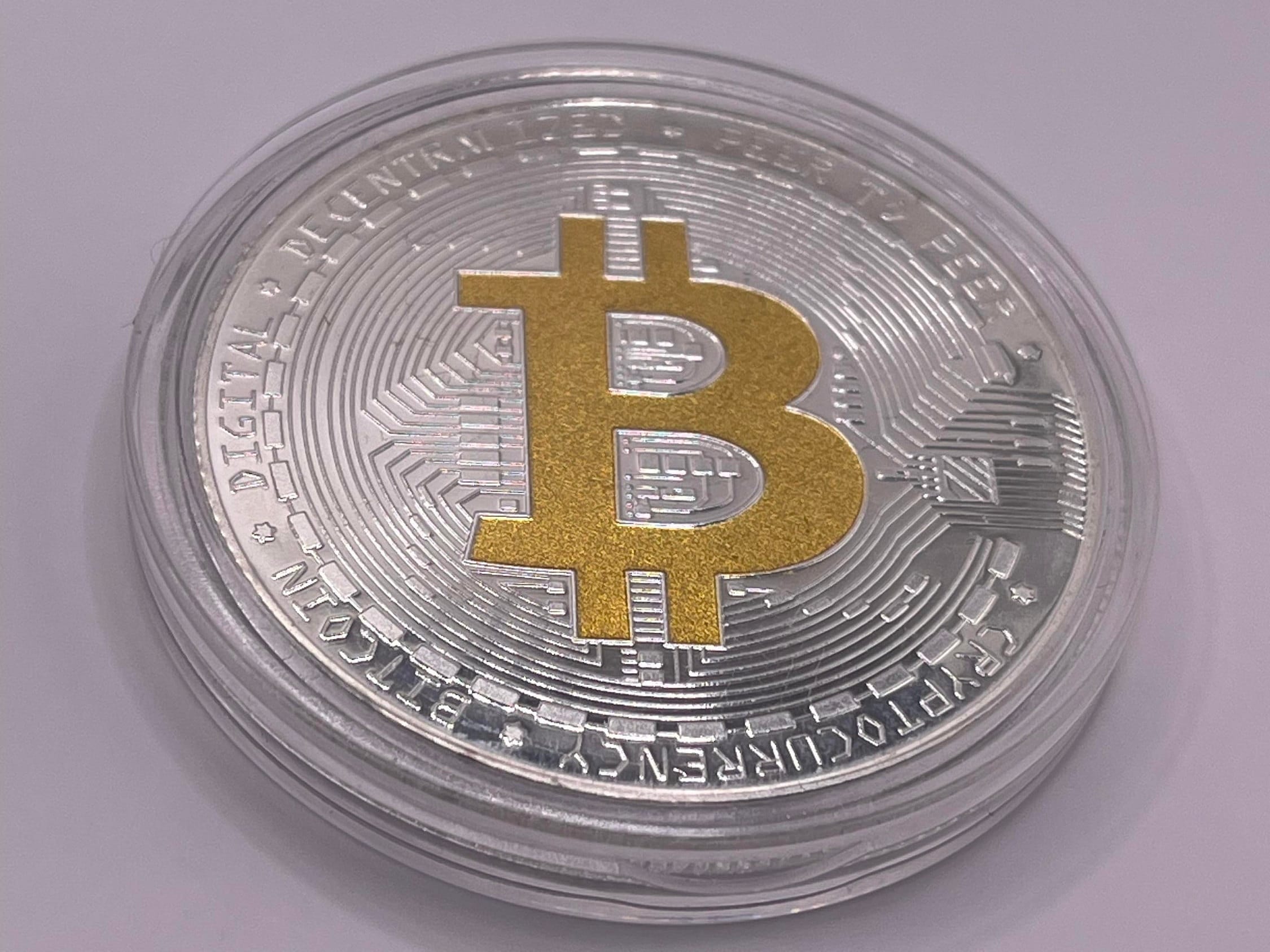 Limited Edition Silver and Gold Bitcoin Collectible, Dual-tone BTC Coin ...