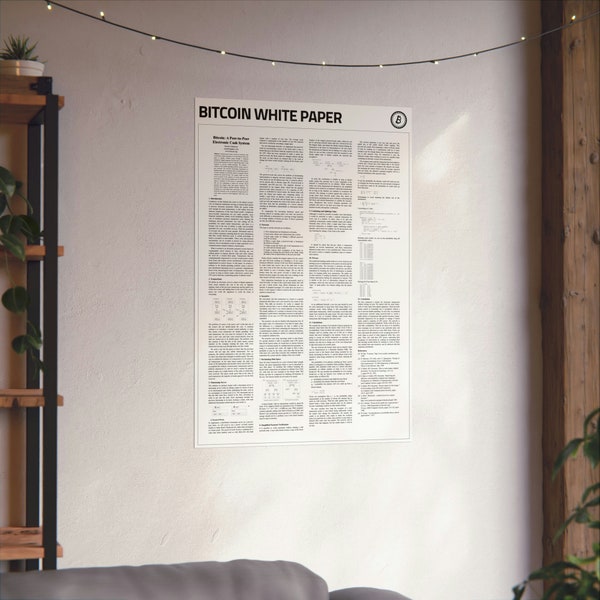 Bitcoin White Paper Poster - Etsy