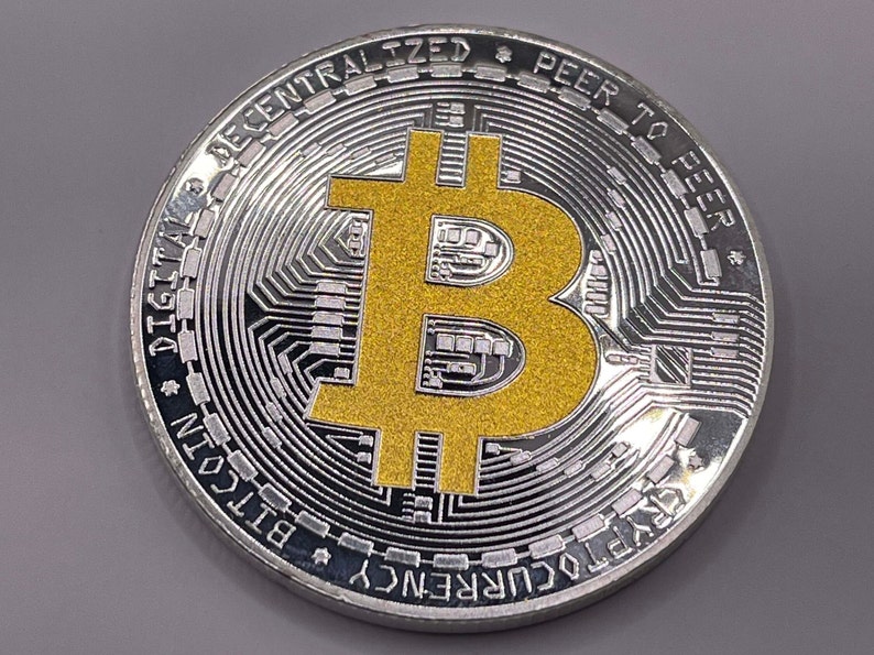 Limited Edition Silver and Gold Bitcoin Collectible, Dual-tone BTC Coin ...