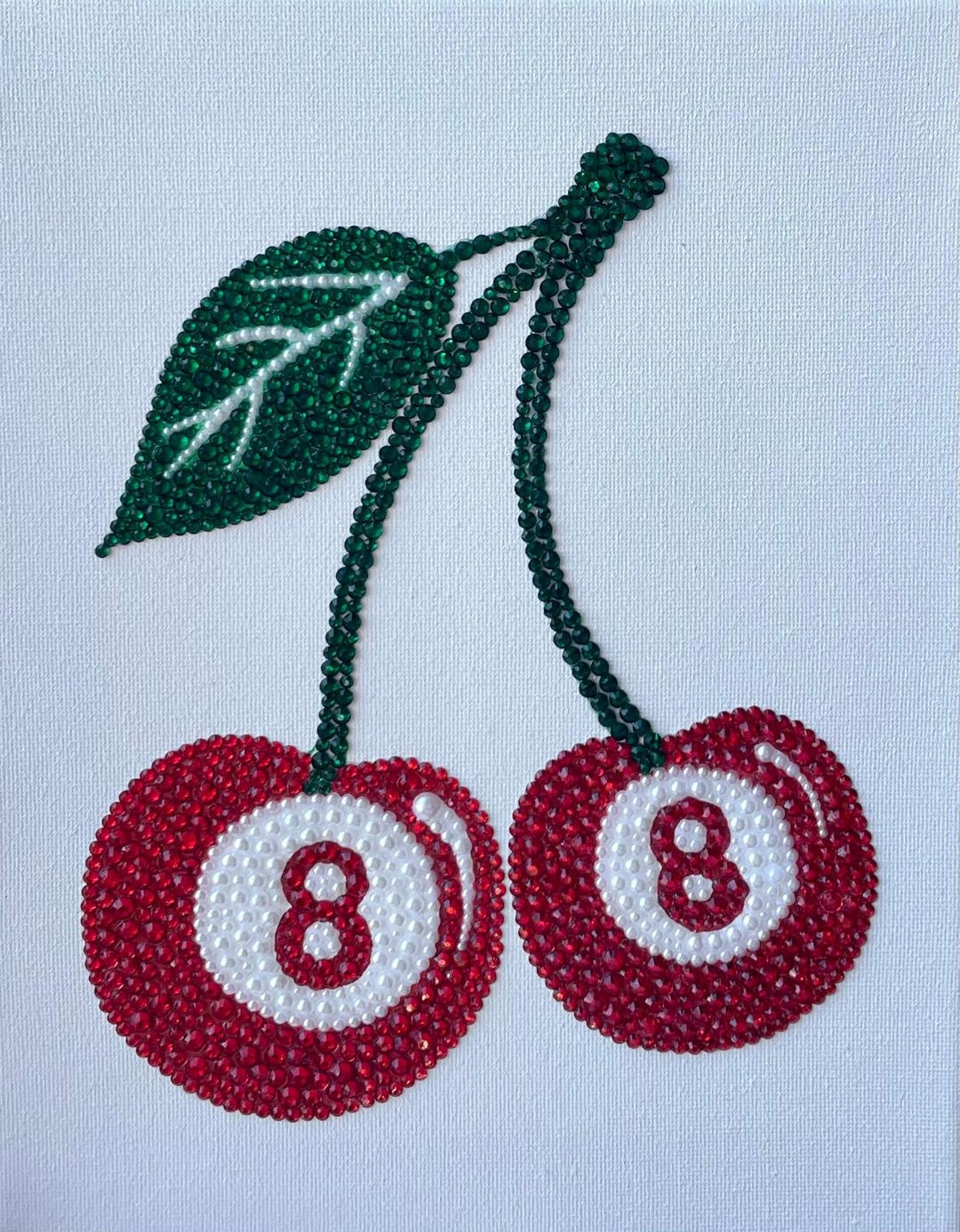 8 Ball Cherry Rhinestone Art 8x10 - Etsy