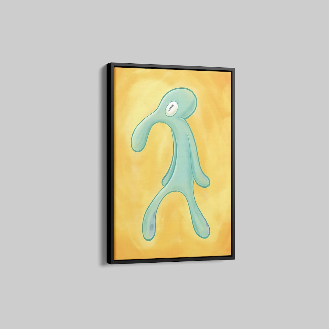 Squidward Painting Print, Abstract Wall Art, Squidward Canvas Poster ...