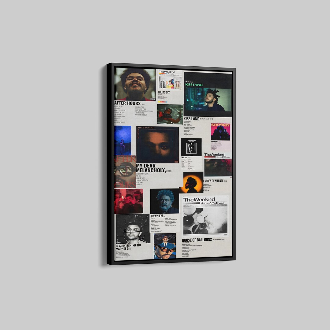 The Weeknd Poster, the Weeknd's All Album Covers Canvas, Star Boy ...
