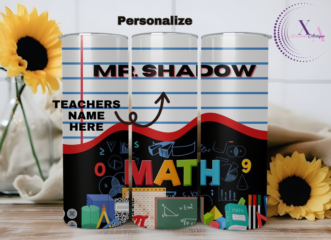 Personalize, Teacher Appreciation, Math, 20 Skinny Tumbler, Gift - Etsy