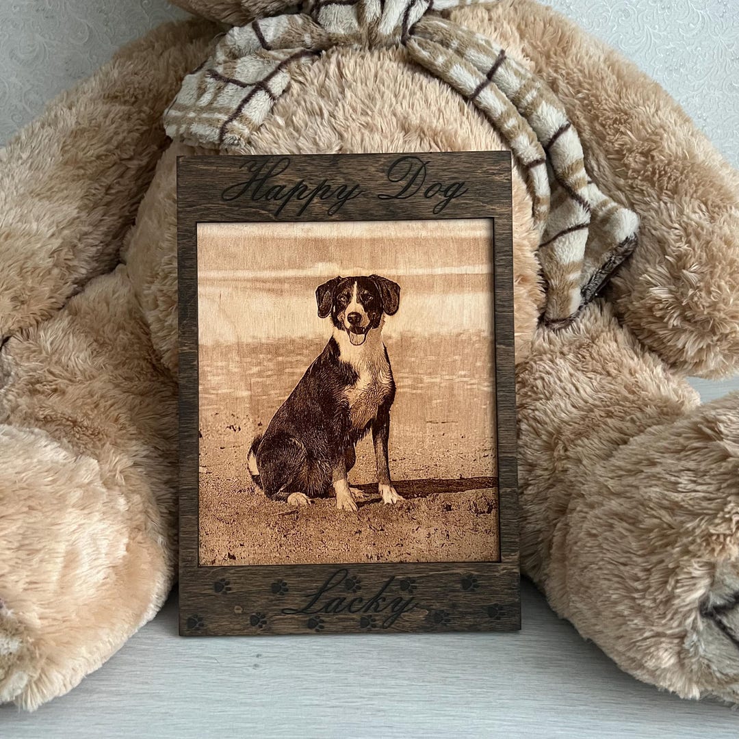 Memorial Card for Pets – Custom Engraved Photo Keepsake in Memory of ...