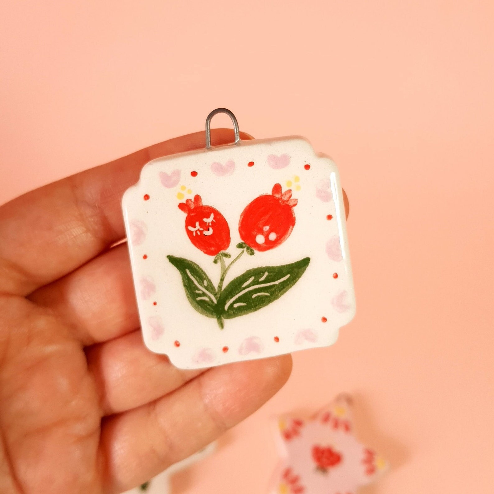 Cute Ceramic Christmas Ornament Set - Etsy