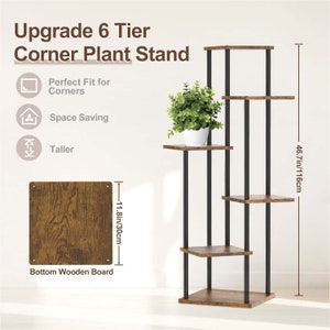 6 Tier Tall Corner Plant Stands Indoor 45inch Large Metal - Etsy
