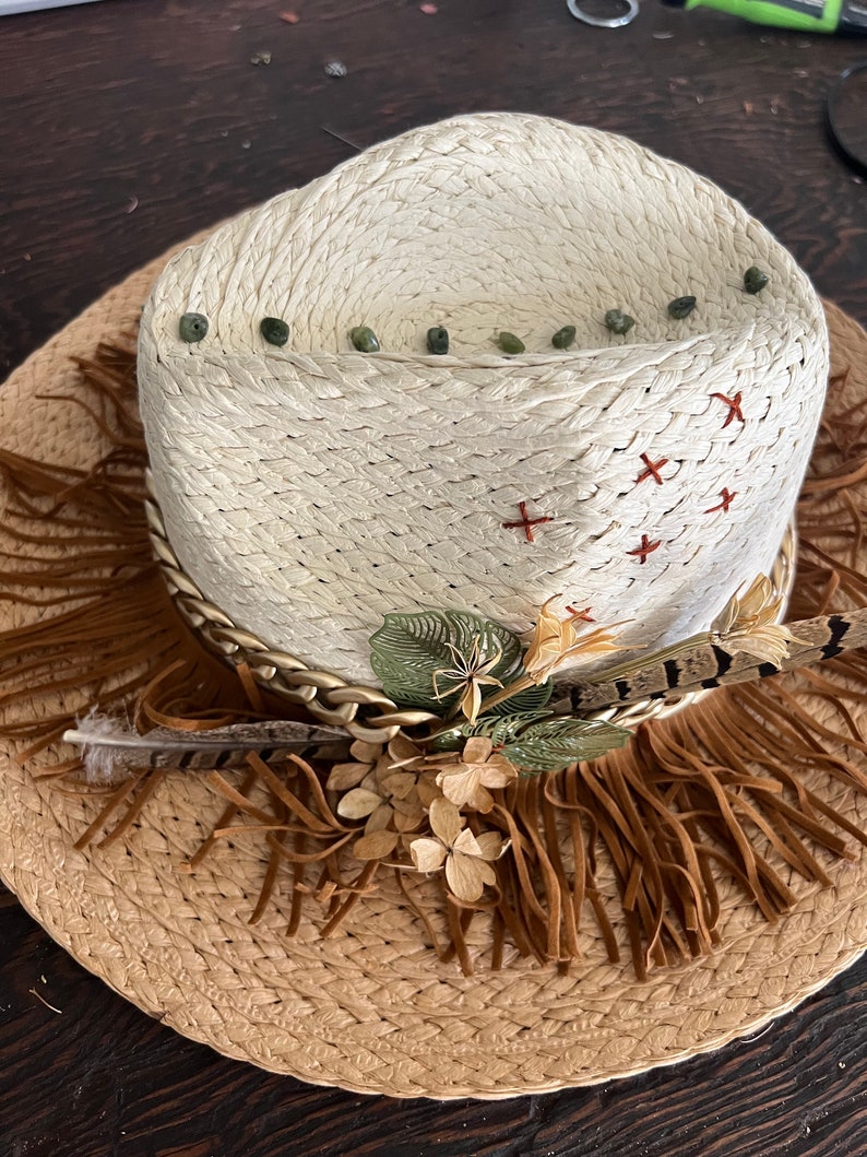 Flaneur Traveler —custom Boho Style Burned Floral Fedora - Etsy