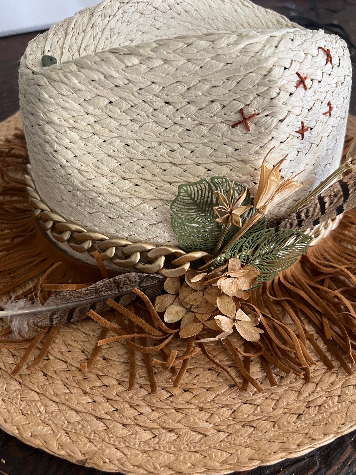 Flaneur Traveler —custom Boho Style Burned Floral Fedora - Etsy