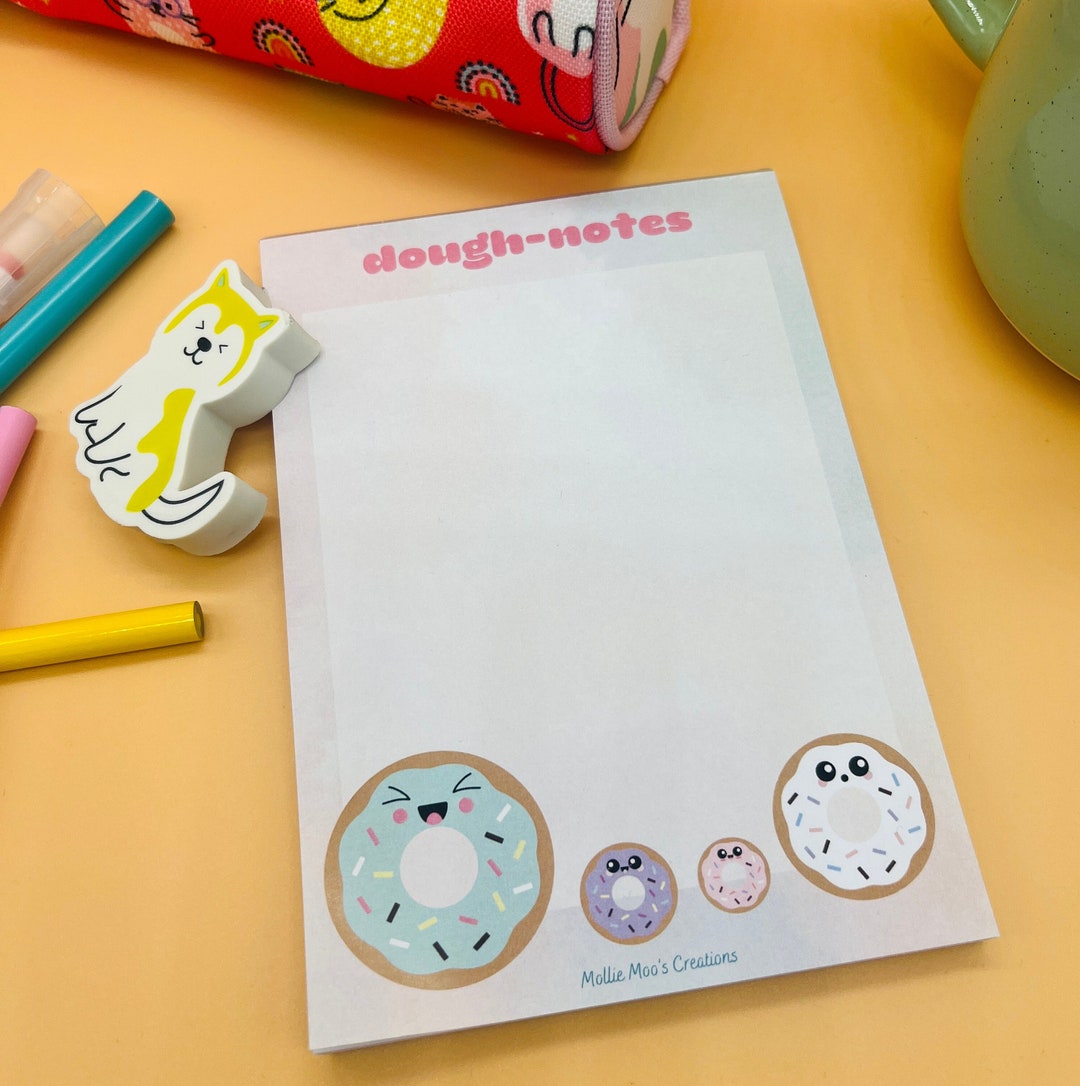 Kawaii Doughnuts Cute Notepad Pastel A6 Stationery Notepad Letter Paper ...