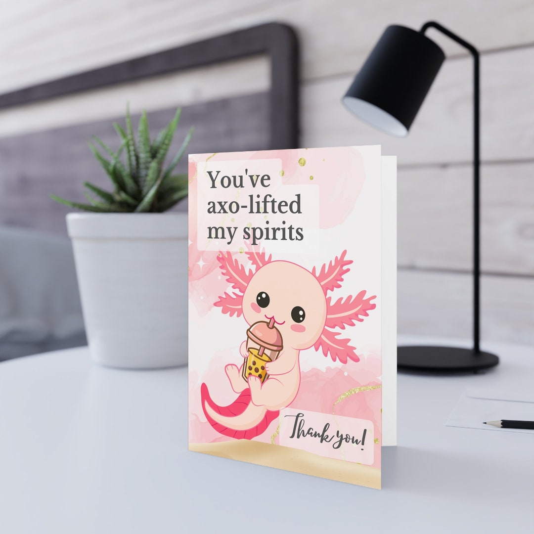 Thank You Card Axolotl Thank You Card Personalized - Etsy